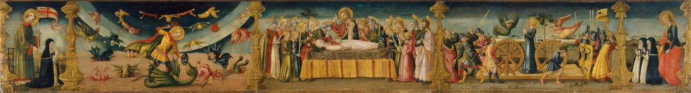 Saint Lawrence, Saint Michael and the Dragon, the Dormition of the Virgin, and the Martyrdom of ...